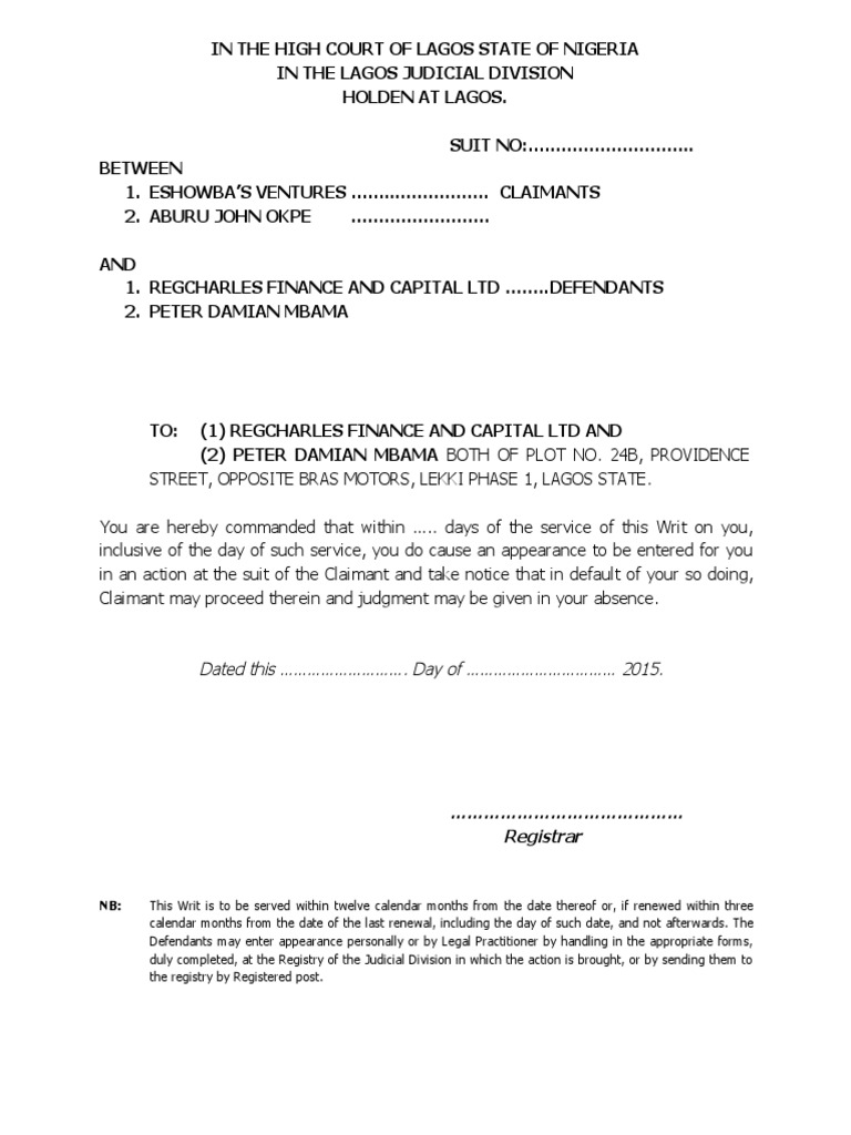 Aburu John Okpe | PDF | Lawsuit | Damages