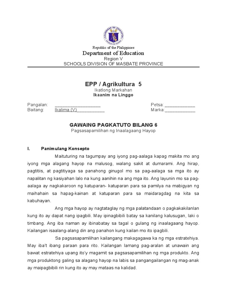 EPP5 Agri Week 6 Q3 | PDF