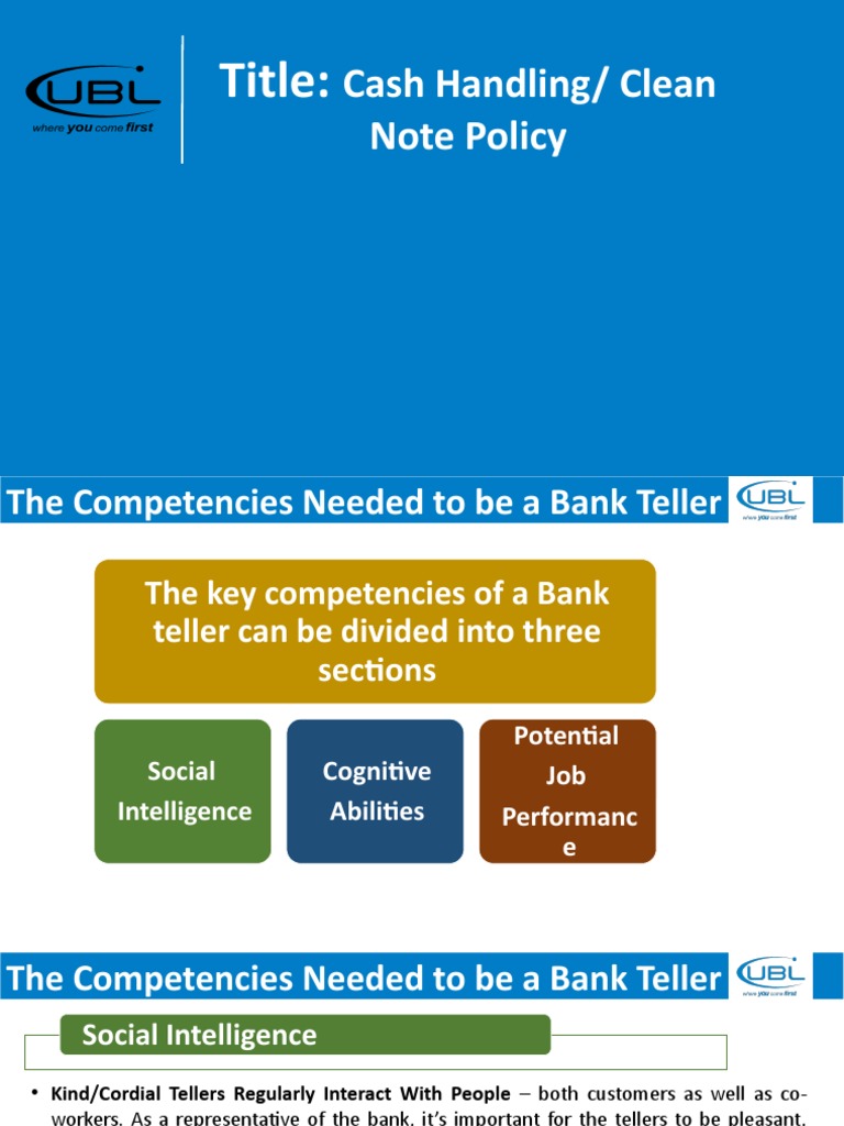 Title:: Cash Handling/ Clean Note Policy | PDF | Banknote | Cash