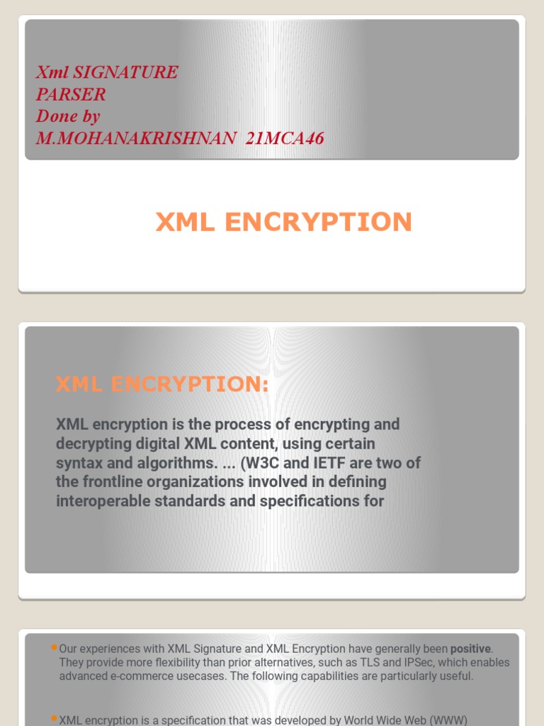 XML Encryption and Signatures: An Overview of Uses, Standards, and Implementation | PDF | Xml ...