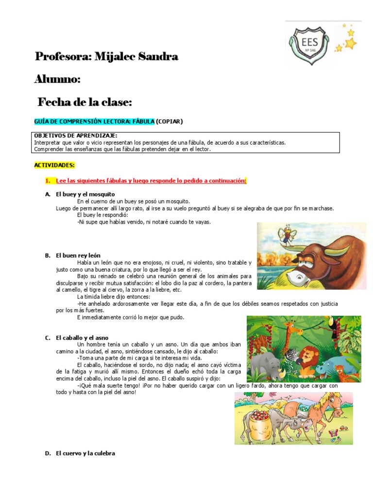Las MORALEJAS en Las Fábulas | PDF | Fábula