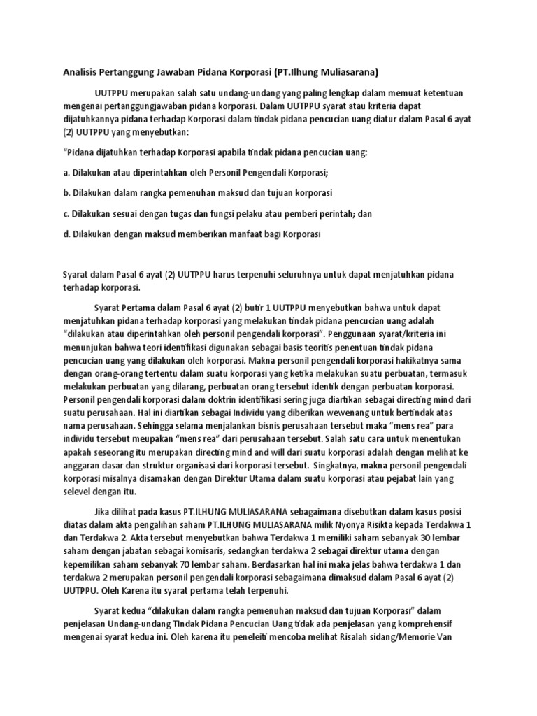 Analisis Pasal 6 Uu Tppu | PDF | Hukum