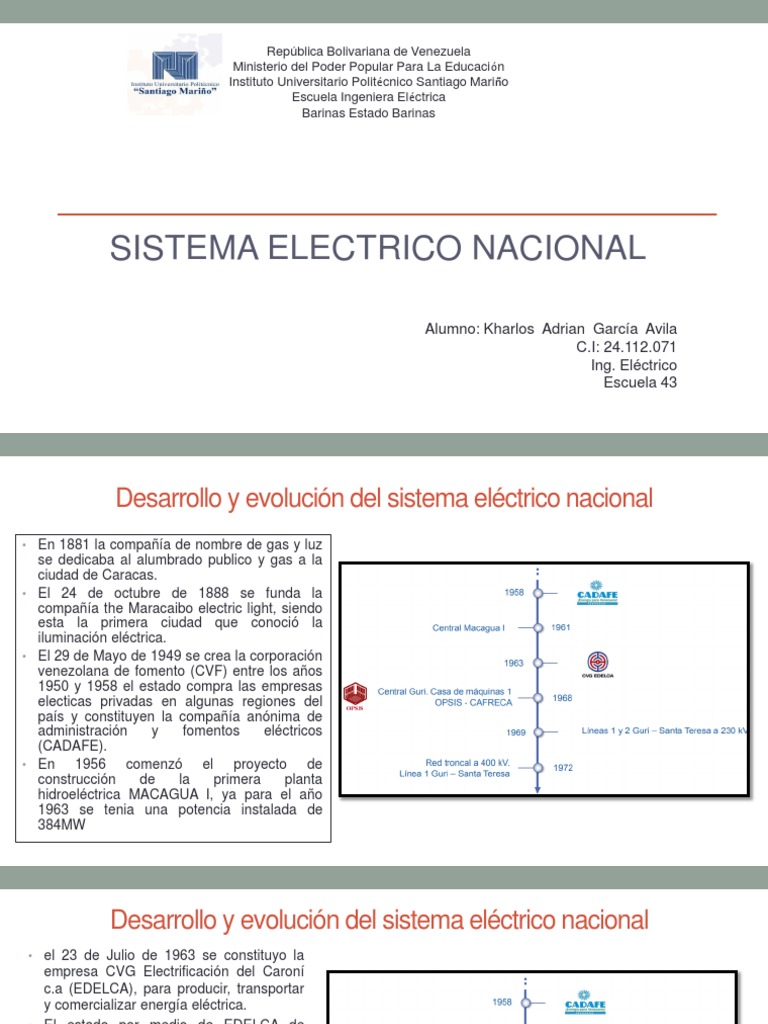 Sistema Electrico de Venezuela | PDF | Transmisión de energía eléctrica ...