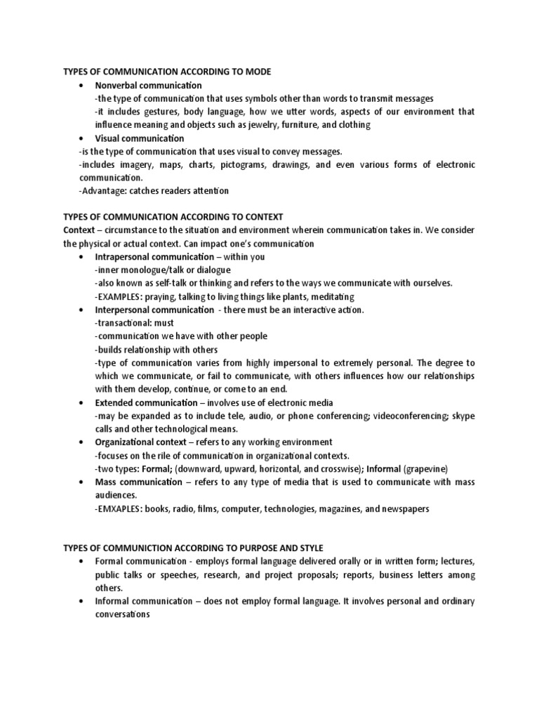 Modes, Contexts & Styles of Communication | PDF | Communication | Human ...