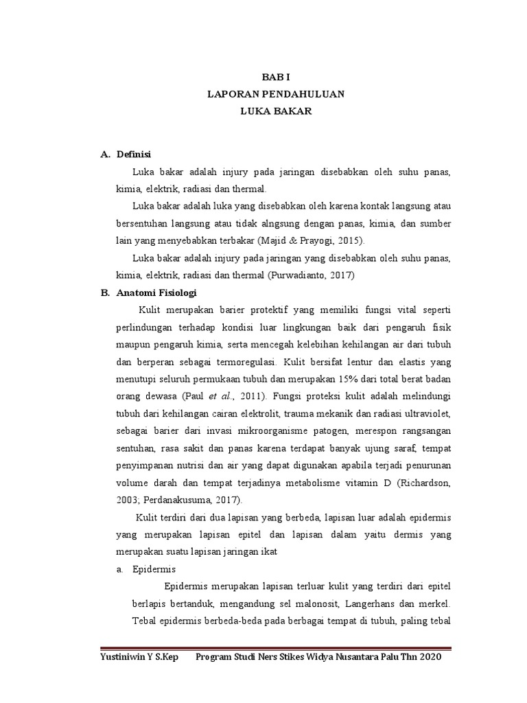 LP, Resume Luka Bakar Yustiniwin | PDF