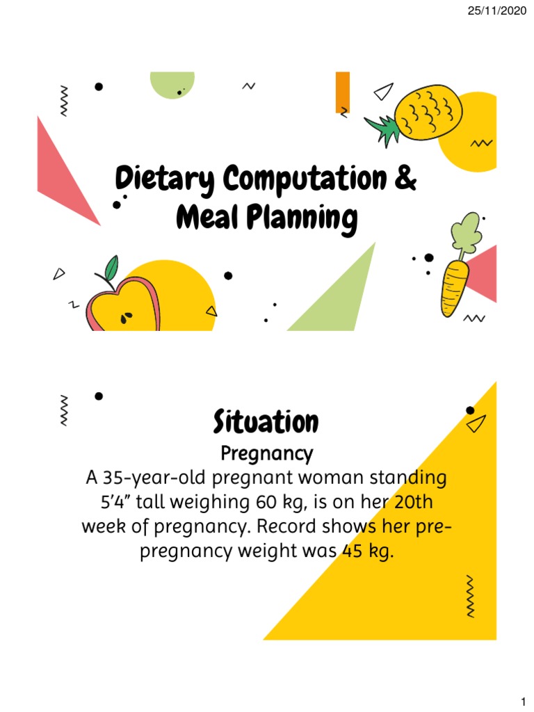 Dietary Computation For Pregnant Client | PDF | Calorie | Health Sciences