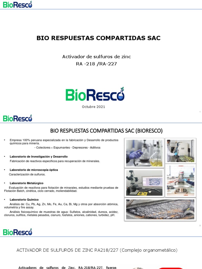 BioResco - Activador de Zinc Agosto - 2021 | PDF