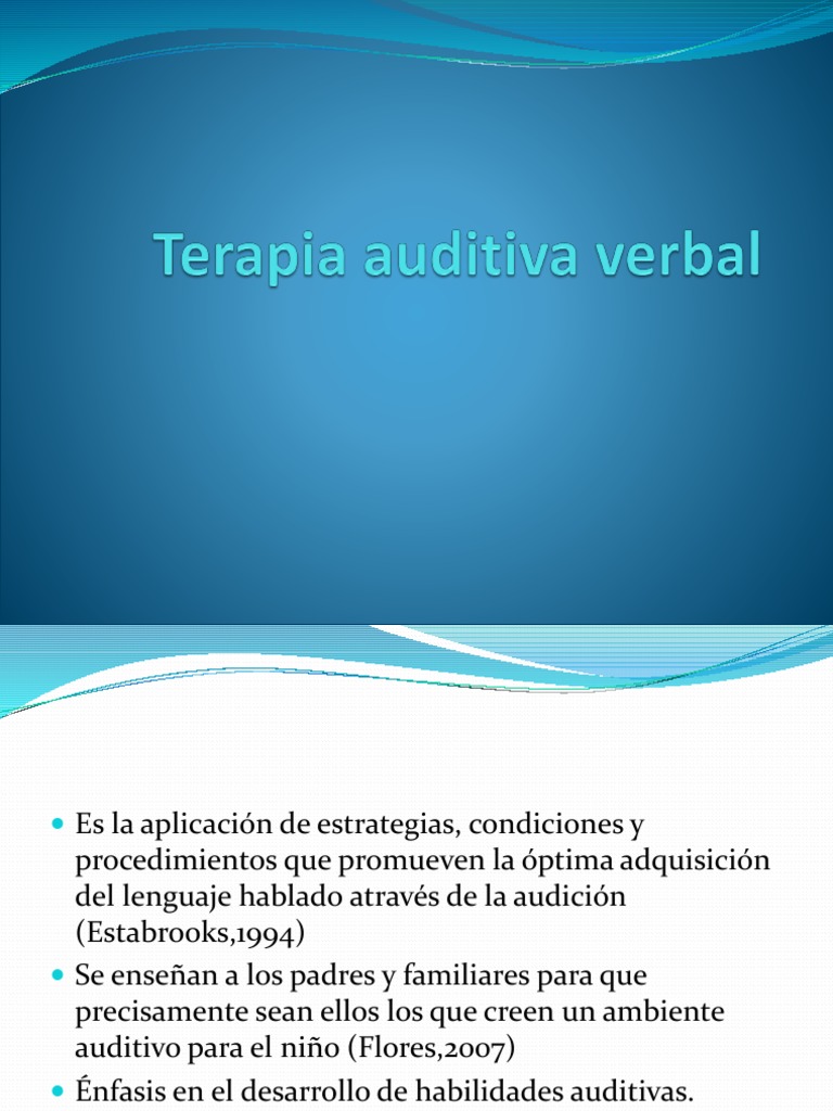 Estrategias de Terapia Auditivo-Verbal | PDF | Aquisición de idioma ...