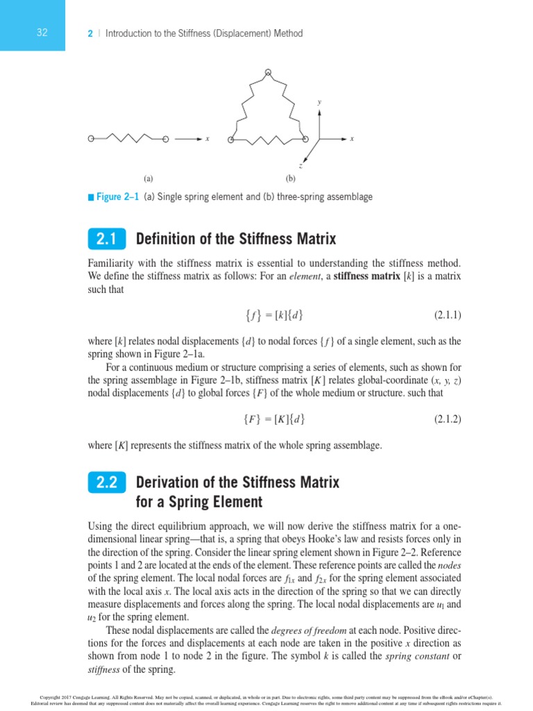 Definition of The Stiffness Matrix | PDF | Matrix (Mathematics ...
