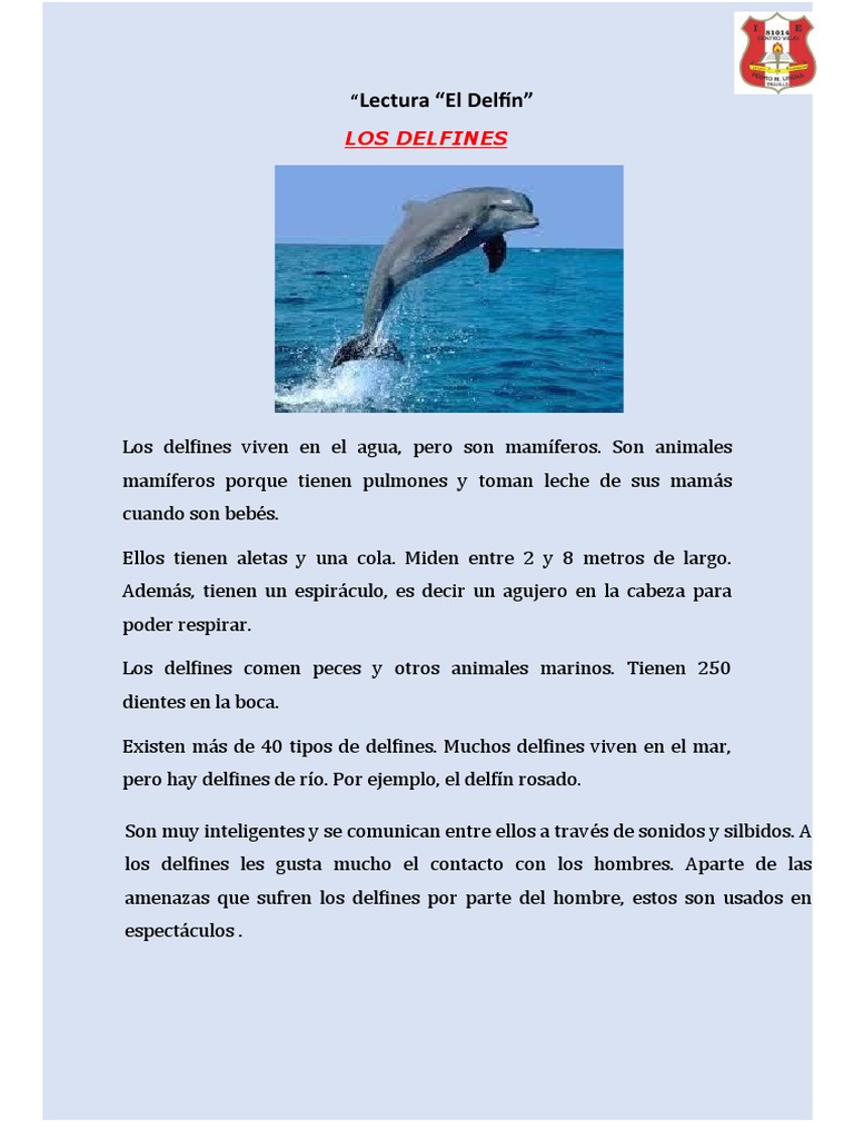 Características y hábitos de los delfines, con énfasis en el delfín ...