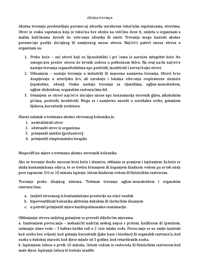Akutna Trovanja | PDF