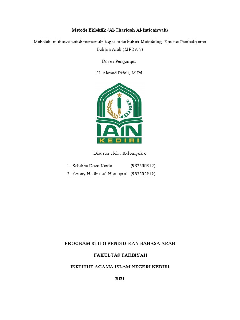 Kelompok 6 - Metode Eklektik | PDF