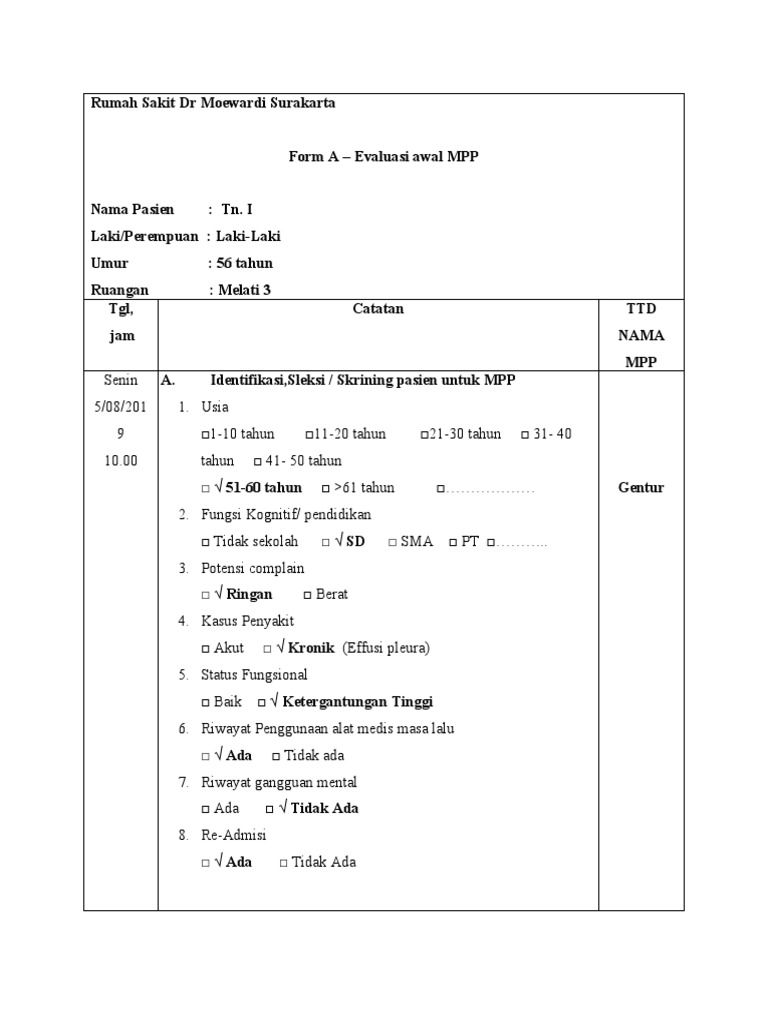 MPP Form A Moewardi | PDF