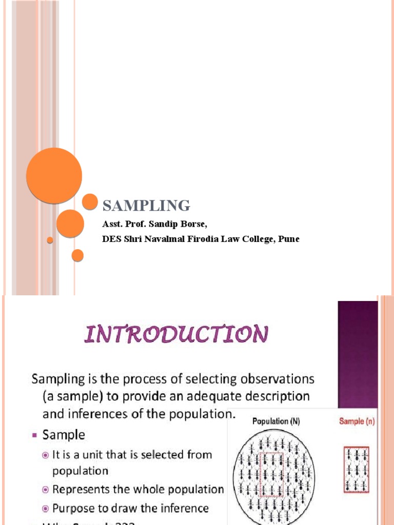 Sampling: Asst. Prof. Sandip Borse, DES Shri Navalmal Firodia Law ...