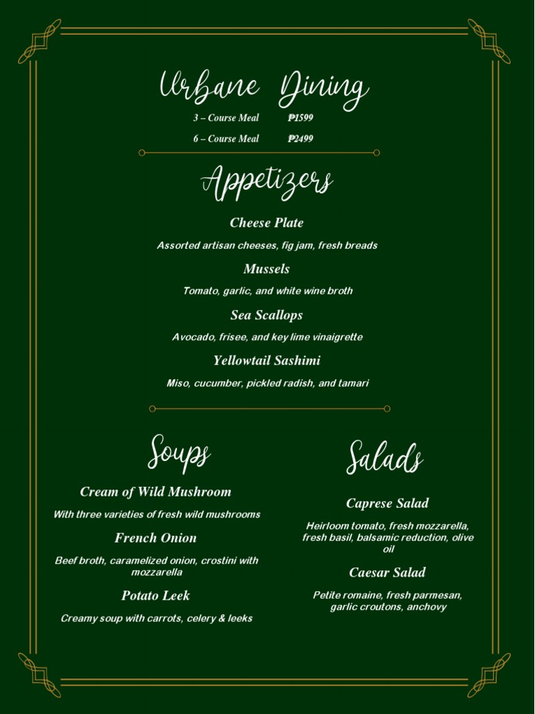 Fine Dining Menu | PDF