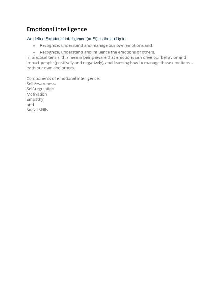 Emotional Intelligence | PDF