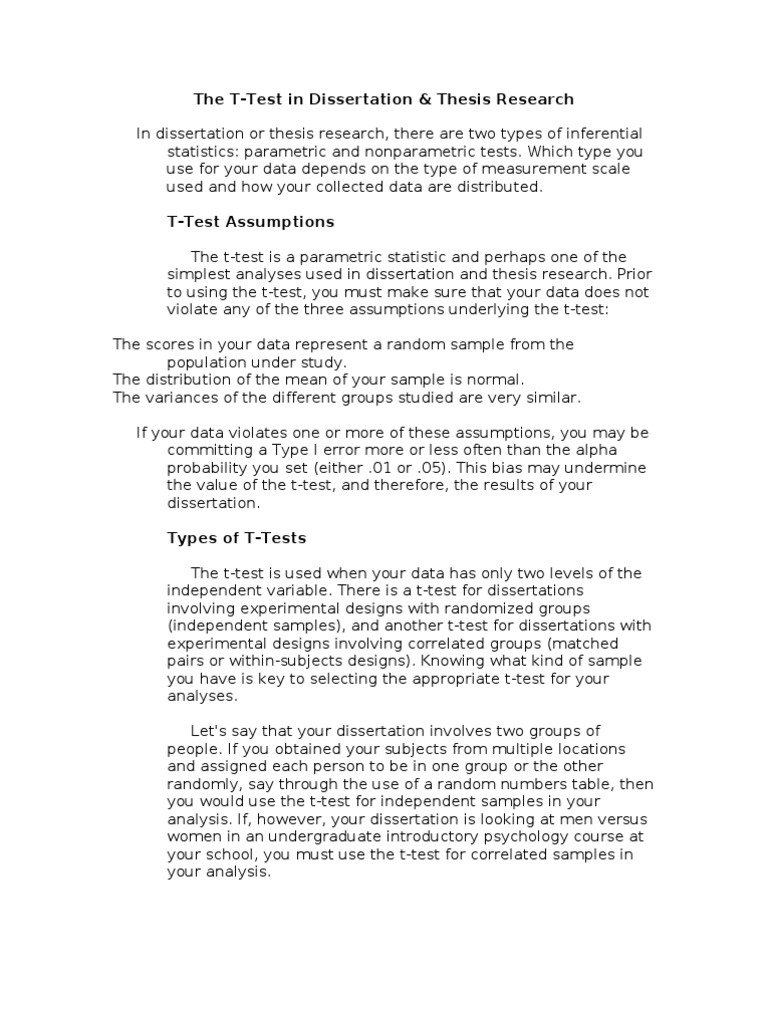 The T | PDF | Student's T Test | Statistical Hypothesis Testing