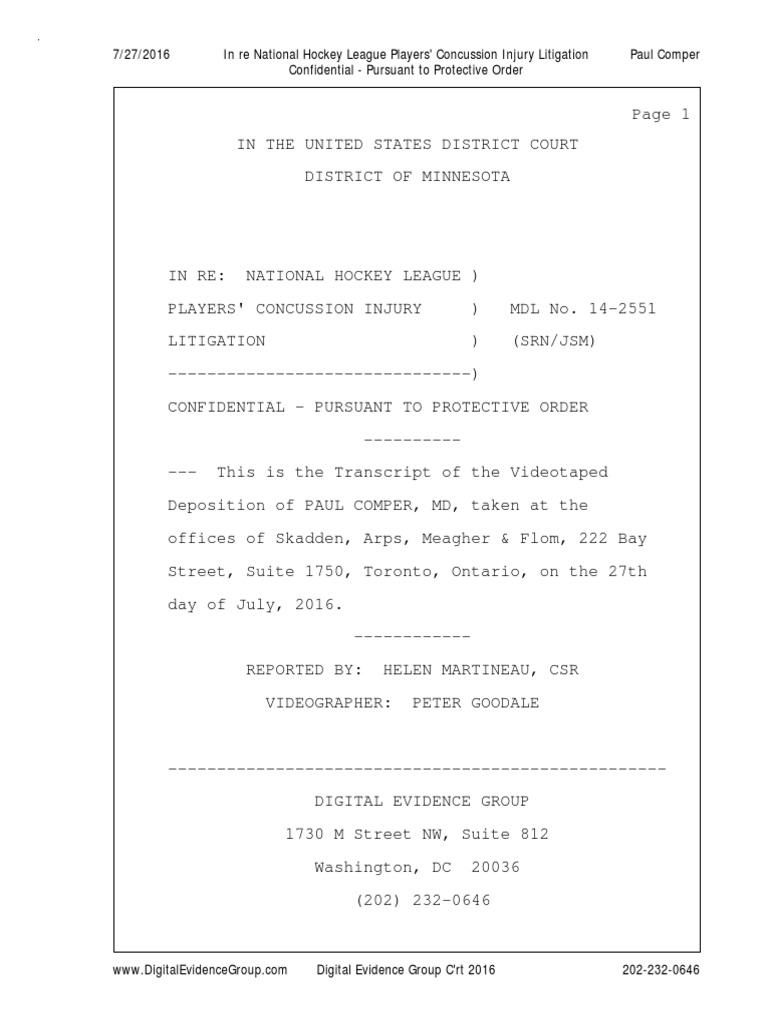 2016-07-27 - (Comper, Paul) Final REDACTED - Condensed | PDF ...