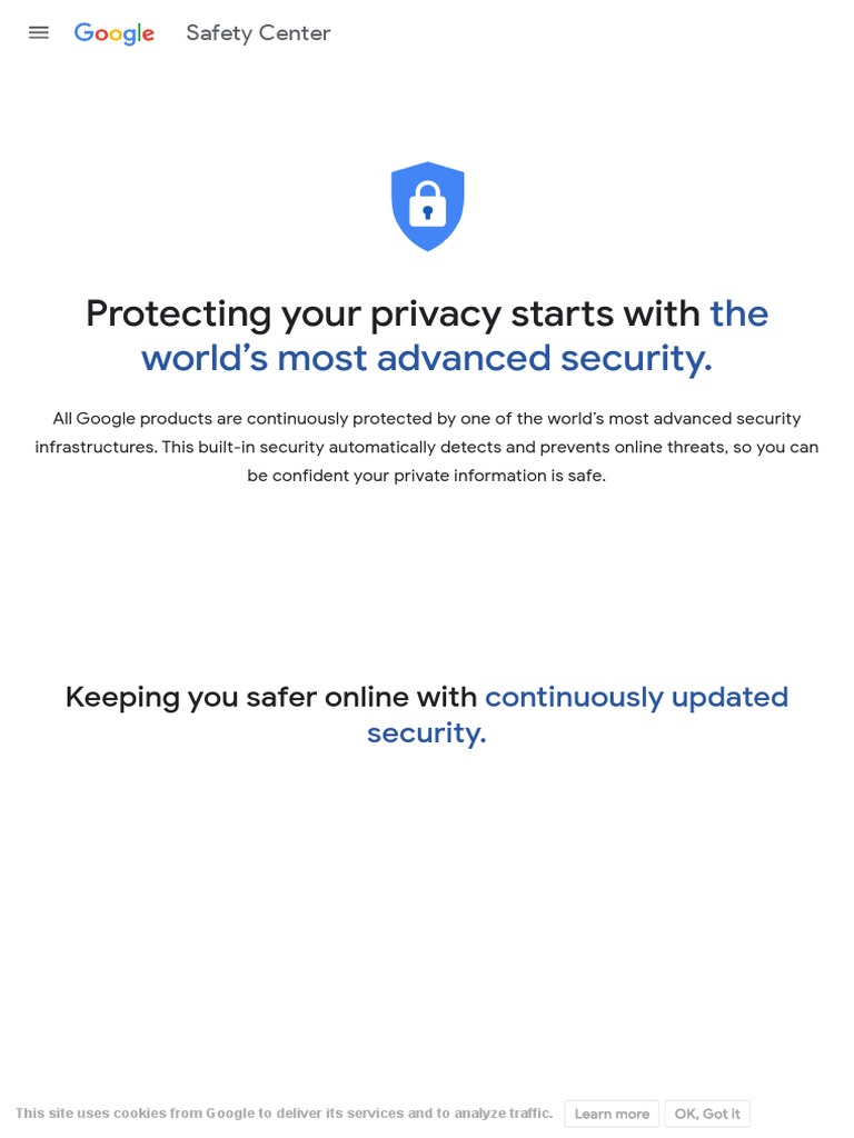 Built-In Online Security - Protection - Google Safety Center | PDF ...