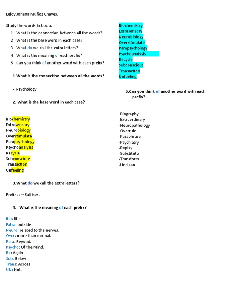 Of Of: 1.what Is The Connection Between All The Words? | PDF