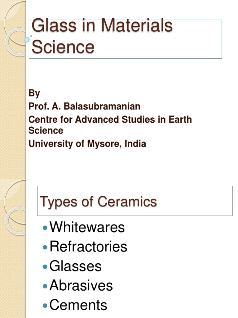 Glass in Materials | PDF | Glasses | Solid
