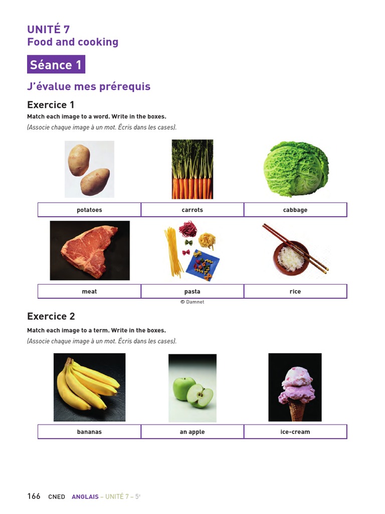 Séance 1: Unité 7 Food and Cooking | PDF | Curry | Lunch