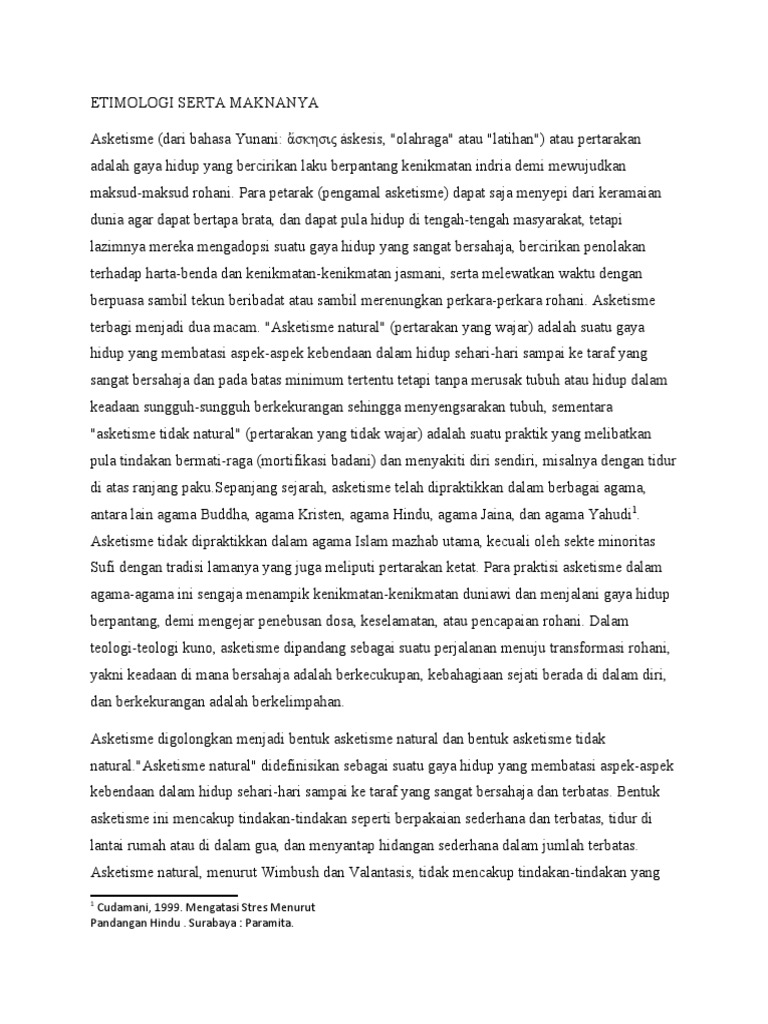 Etimologi Asketisme | PDF