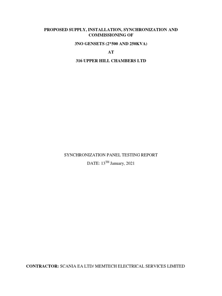 Sync Panel Report | PDF | Electrical Engineering | Power Engineering