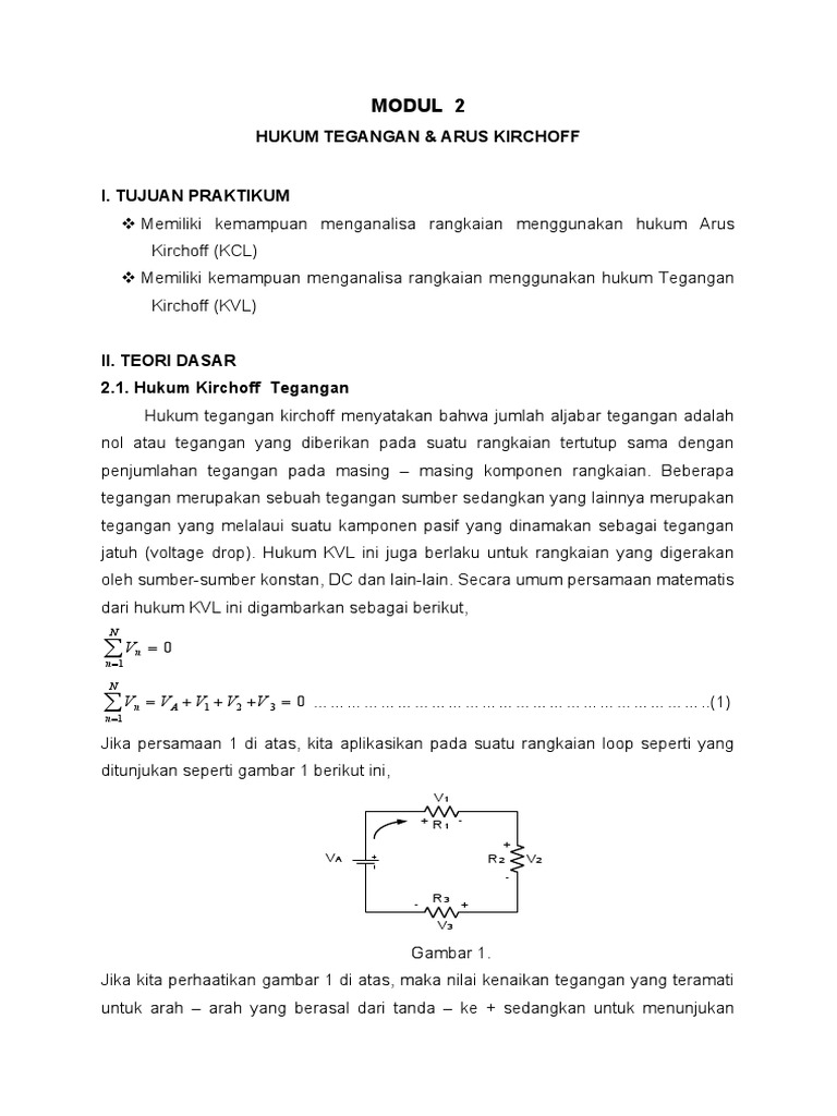 Modul 2 - Analisis Hukum Kirchoff | PDF | Sains & Matematika