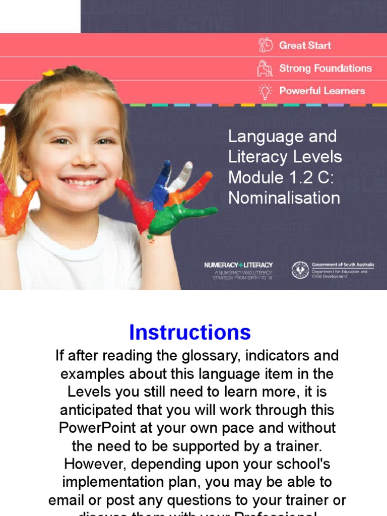 Language and Literacy Levels Module 1.2 C: Nominalisation | PDF ...