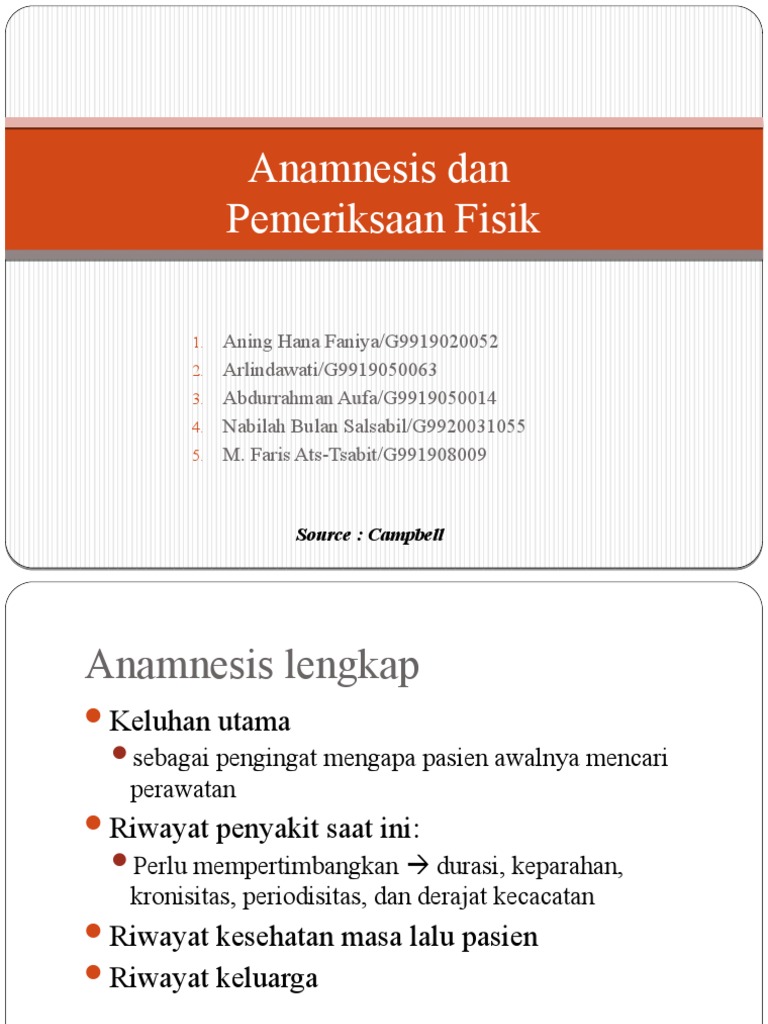 Anamnesis Dan Pemfis Campbell | PDF