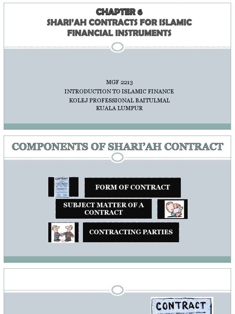 Chapter 6 - Shariah Contract in Islamic Finance | PDF | Prices | Debt