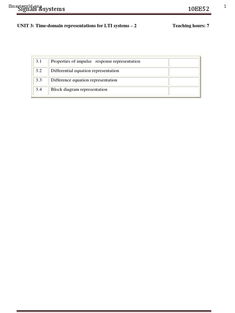 Eee-V-Signals and Systems U3 | PDF | Electronics | Mathematics