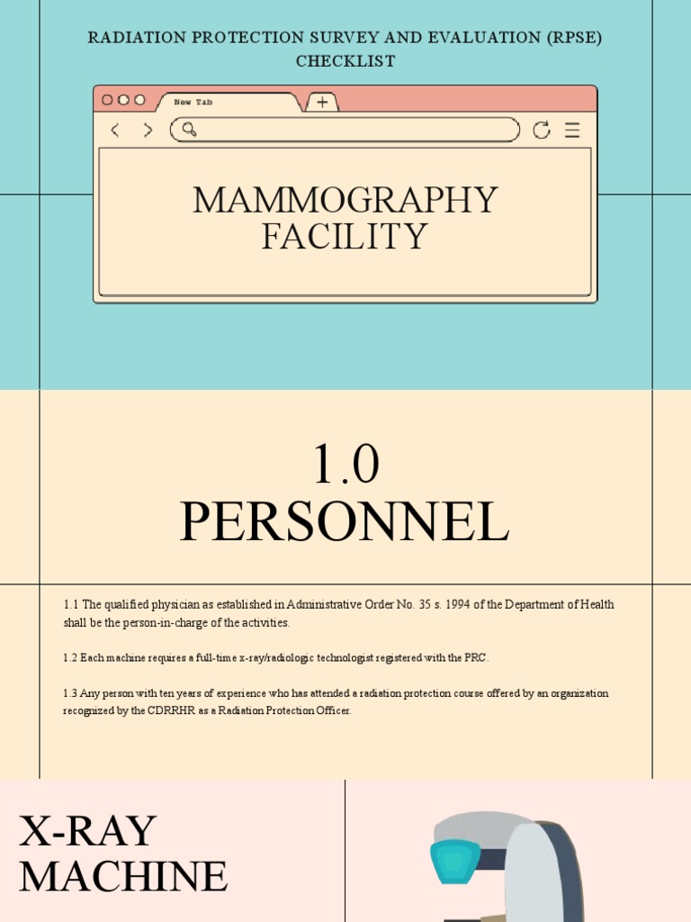 Radiation Protection Survey and Evaluation (Rpse) Checklist ...