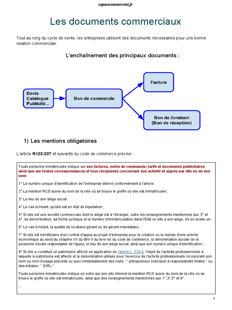 Documents Commerciaux | PDF | Facture | Sodles