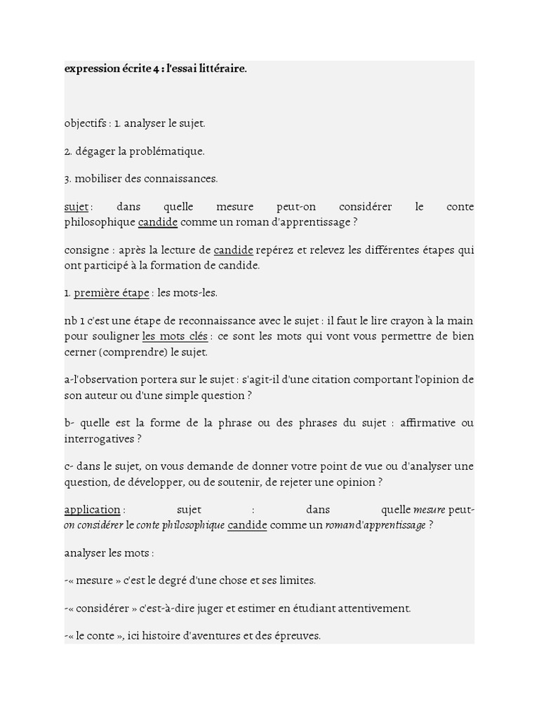 Candide : Roman d'apprentissage ? | PDF | Apprentissage | Candide