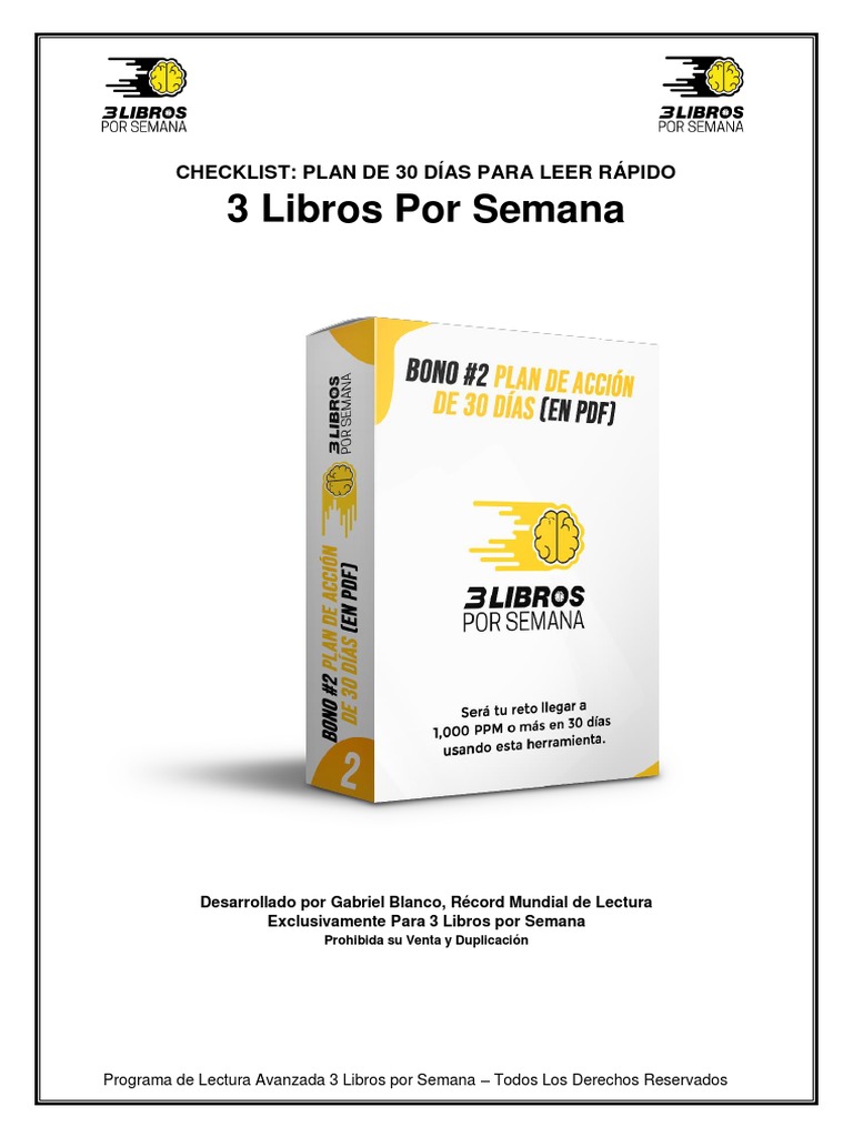 Checklist Plan de 30 Días 3 Libros | PDF