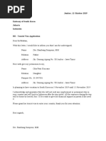 Korean Visa Cover Letter | PDF