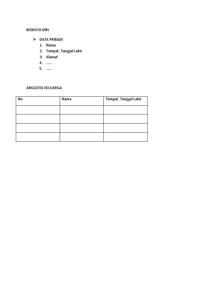 Biodata Diri-Wps Office | PDF