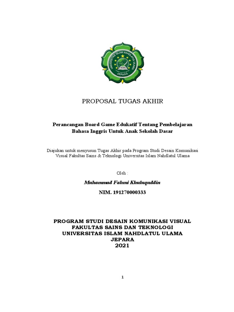 Proposal Tugas Akhir | PDF