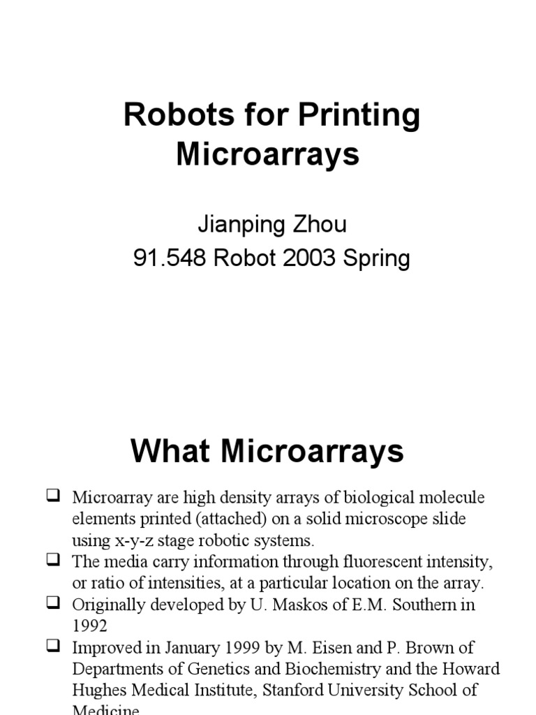 Robot For Micro Array | Download Free PDF | Dna Microarray | Oligonucleotide