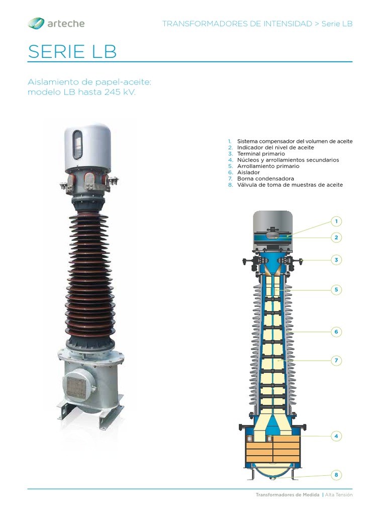 Arteche CT LB Es | PDF | Transformador | Corriente eléctrica