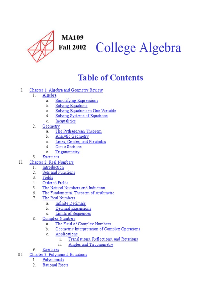 College Algebra - 2004 Kubota, Ken | PDF | Triangle | Ellipse