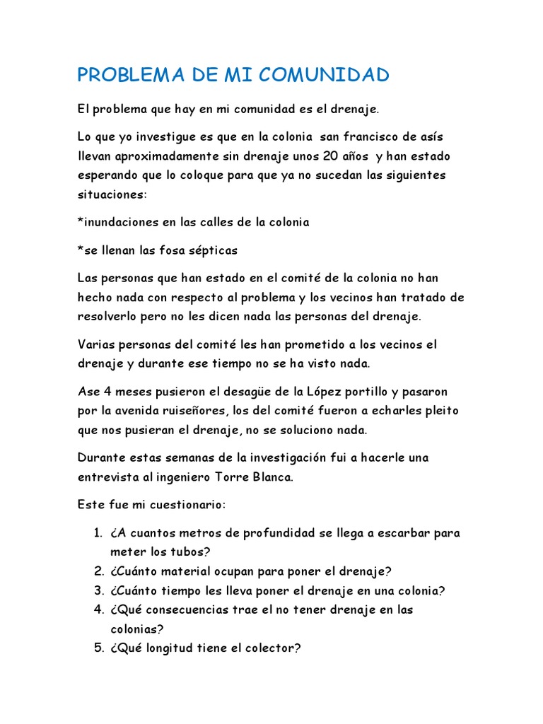 Problema de Mi Comunidad | PDF