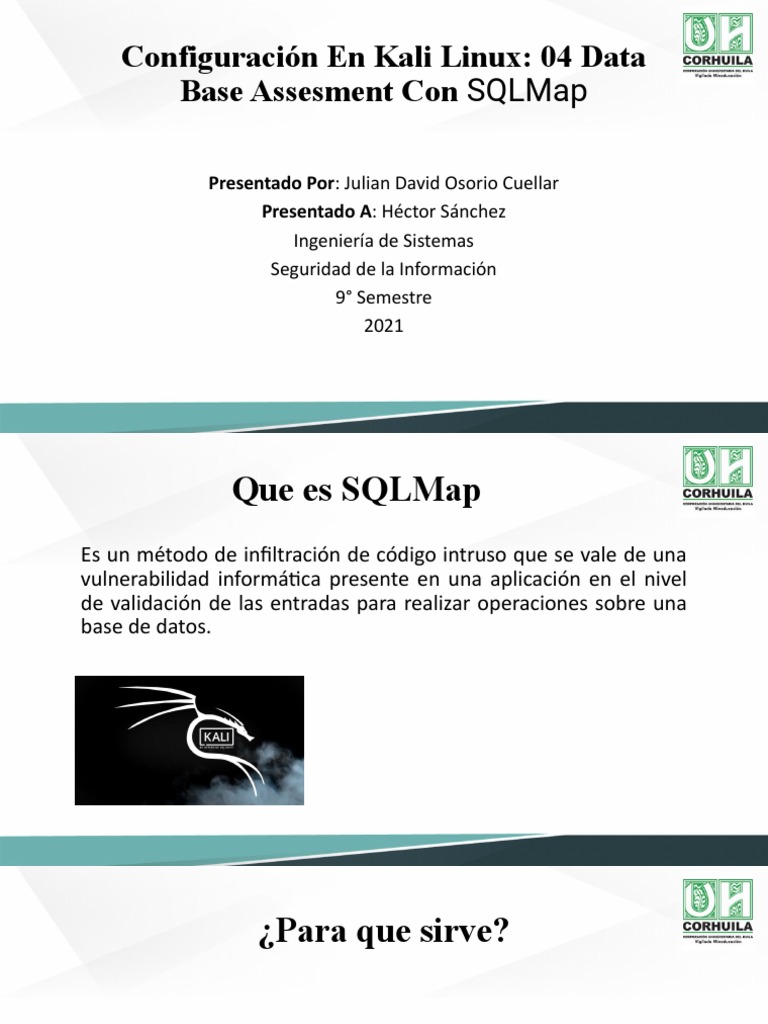 Kali Linux Presentacion 04 SQLMap | PDF | Bases de datos | Software