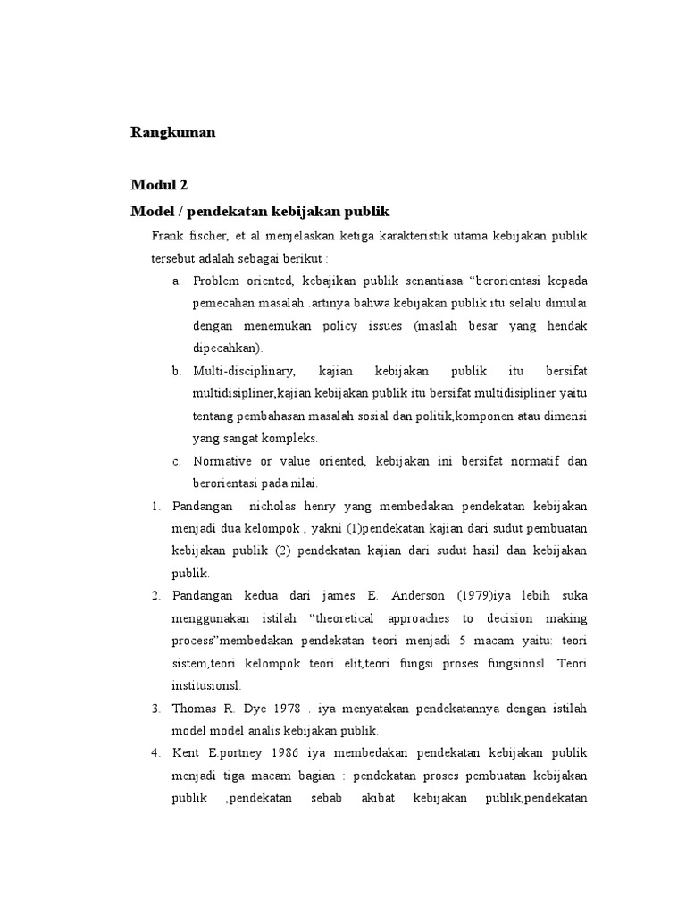 Tugas Matkul Kebijakan Publik 2 | PDF | Politik