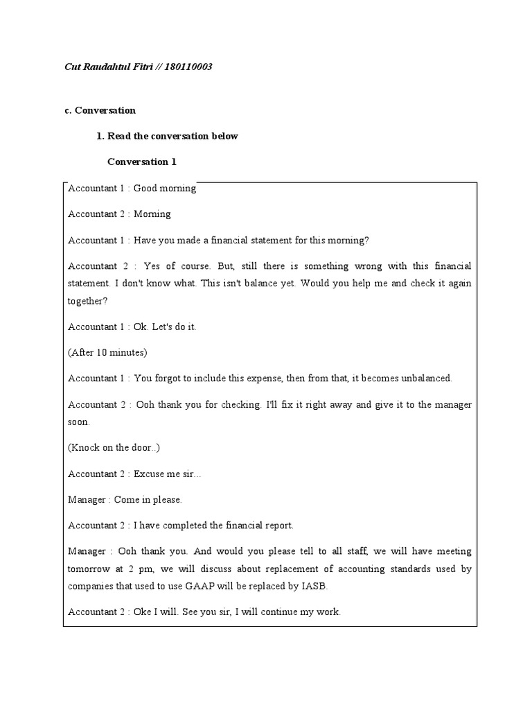 Accounting Conversations ESP | PDF | Accounting | Audit