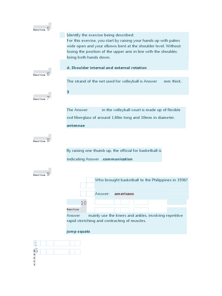 Team Sports Pe Finals Quizes and Exam PDF Free | PDF | Musculoskeletal ...