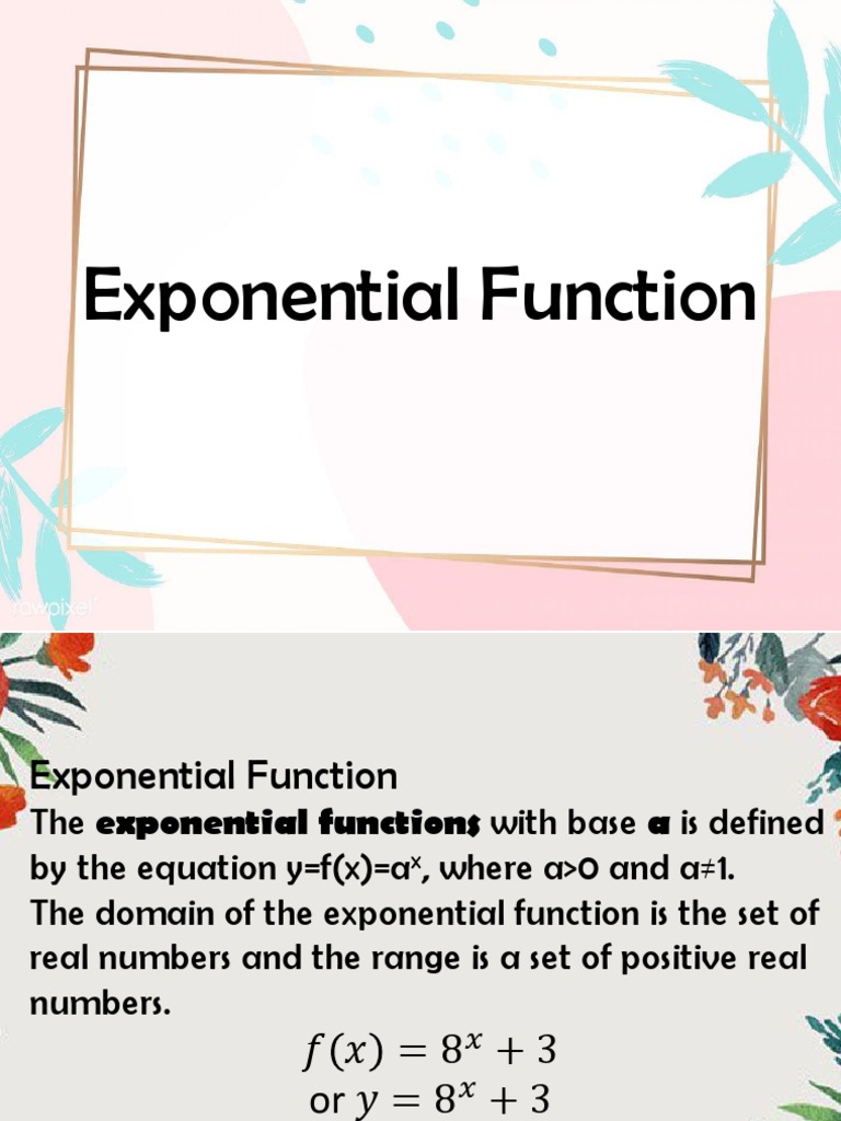 Lesson 8 Exponential Functions | PDF | Exponential Function | Function (Mathematics)