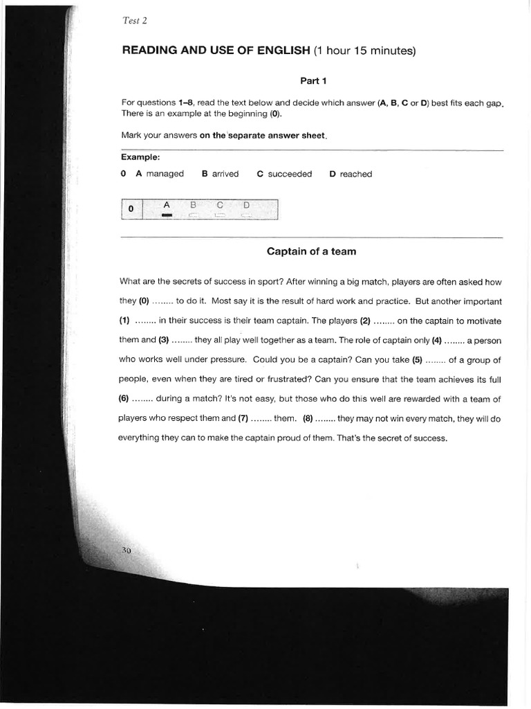 FCE For Schools 1 - TEST 2 PDF | PDF | Chocolate